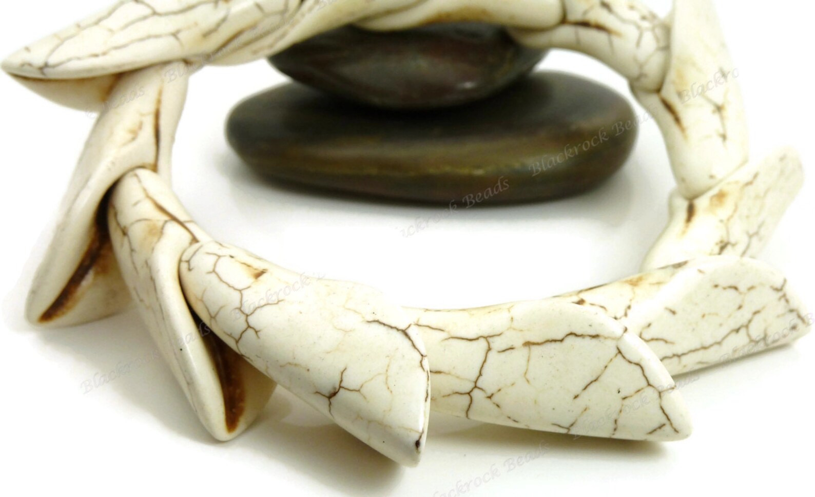 White Magnesite Matrix Gemstone Beads 11pc Strand 38x15mm - Etsy