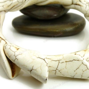 White Magnesite Matrix Gemstone Beads - 11pc Strand - 38x15mm, Unique ...