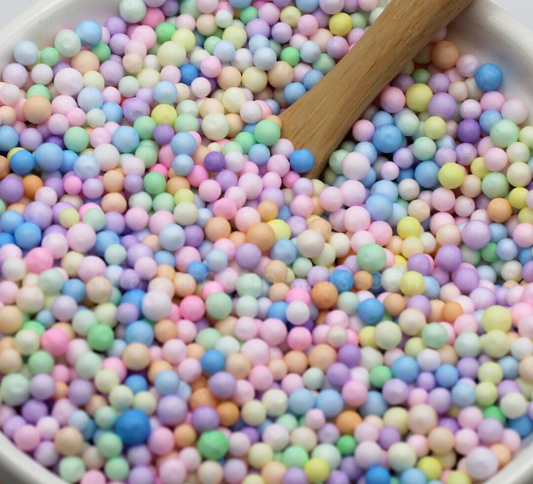 Pastel Craft Foam Balls 1 Cup Mixed Color Slime Supplies, 2mm 4mm Micro ...