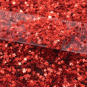 Red Star Glitter Shimmery Iridescent AB Chunky Color Shift Star Shaped ...