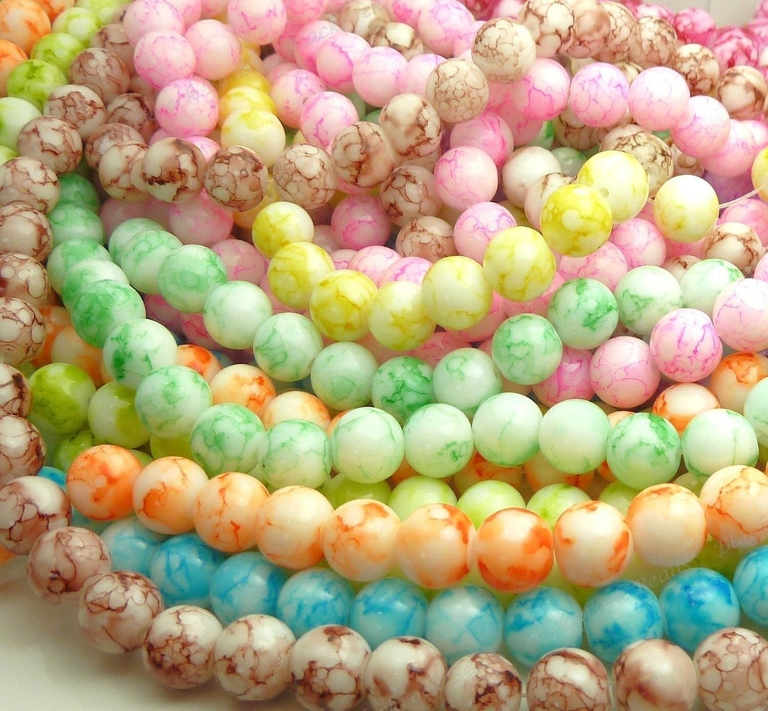 10mm Mixed Color Round Glass Beads - 20 Pieces - BN24 - Etsy