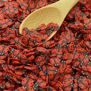 Red Ladybug Polymer Clay Slices - NOT EDIBLE - Sprinkle, Deco Topping ...