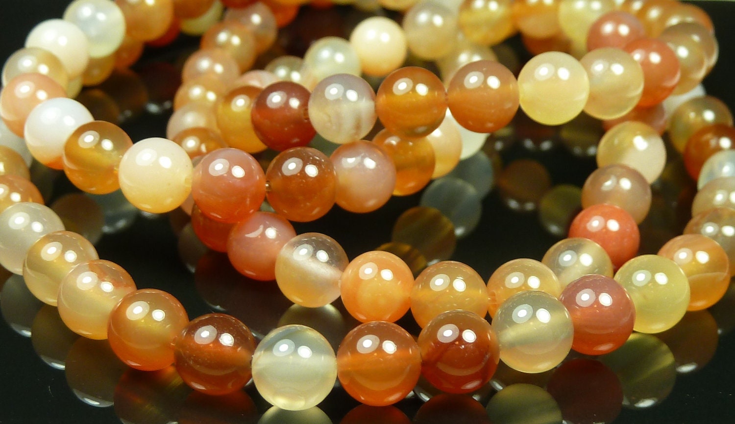 6mm Citrus Rainbow Agate Round Gemstone Beads 15 Inch Strand | Etsy