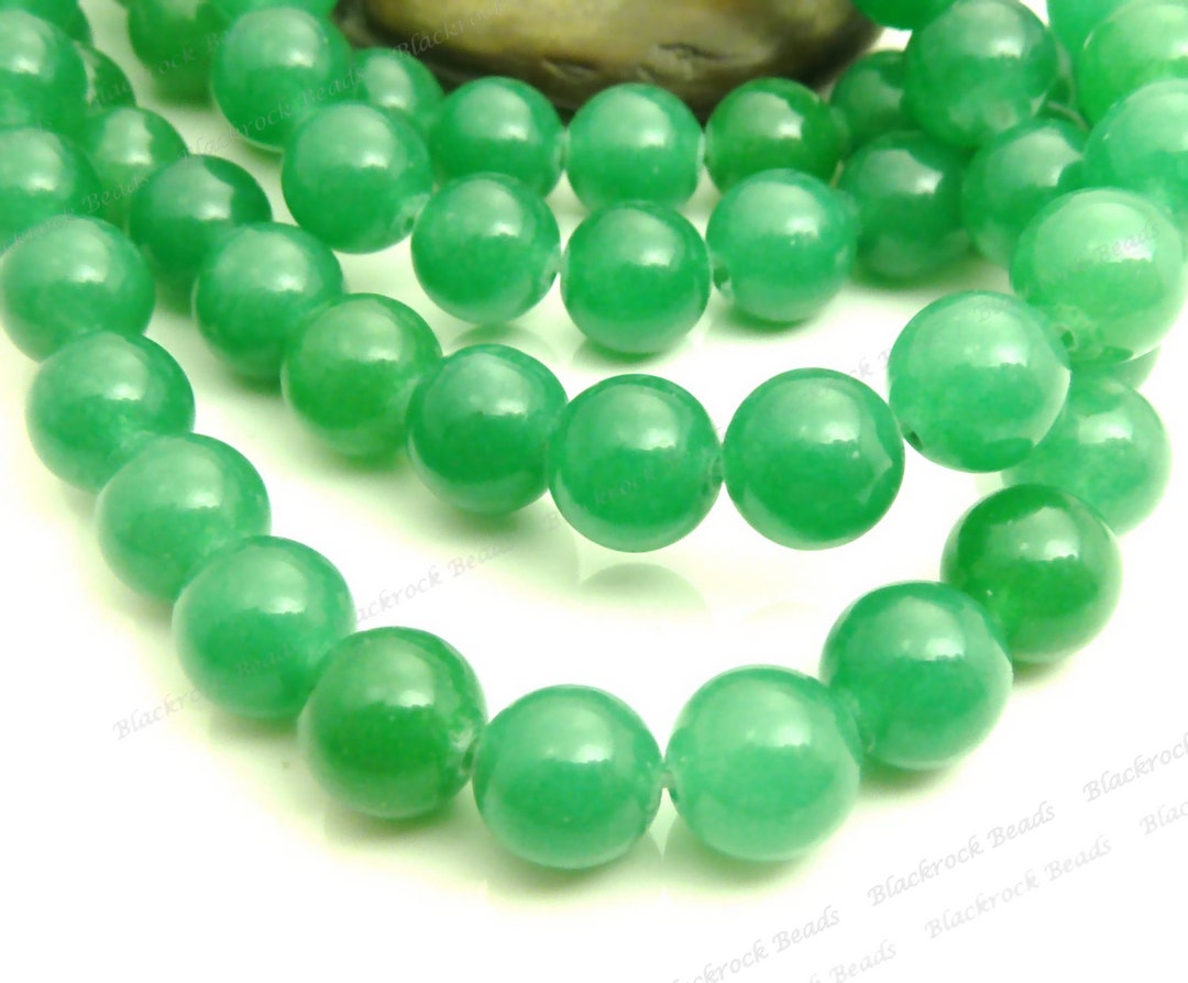 8mm Emerald Green Jade Round Gemstone Beads 15.5 Inch Strand BC3 - Etsy