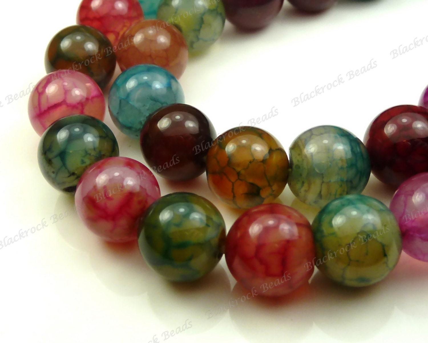 10mm Rainbow Dragon Vein Agate Round Gemstone Beads 15.5 - Etsy
