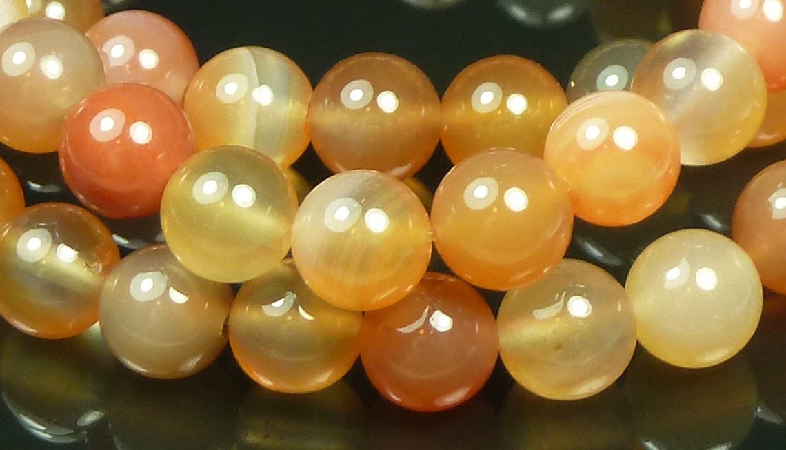 6mm Citrus Rainbow Agate Round Gemstone Beads 15 Inch Strand | Etsy