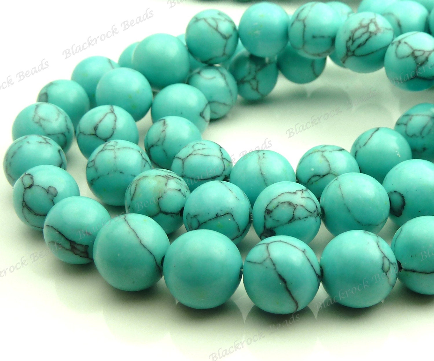 10mm Turquoise Blue Howlite Round Gemstone Beads 16 Inch - Etsy