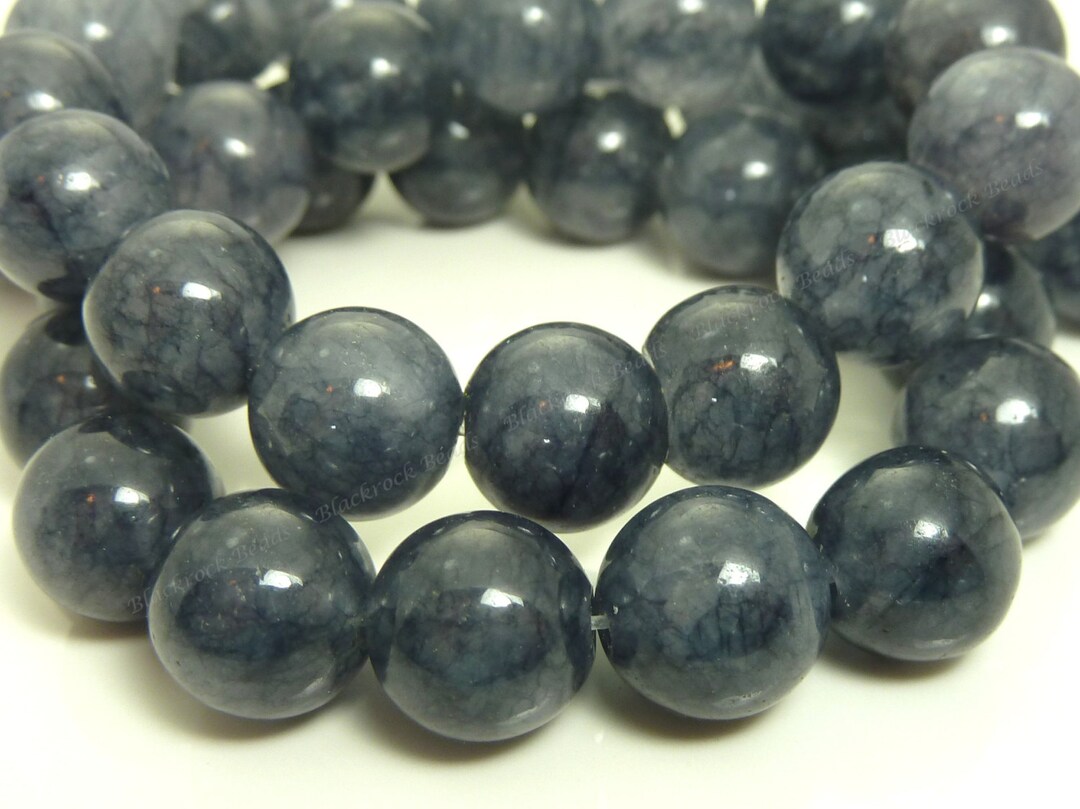 10mm Dark Gray Jade Round Gemstone Beads - 15.5 Inch Strand - BF4 - Etsy