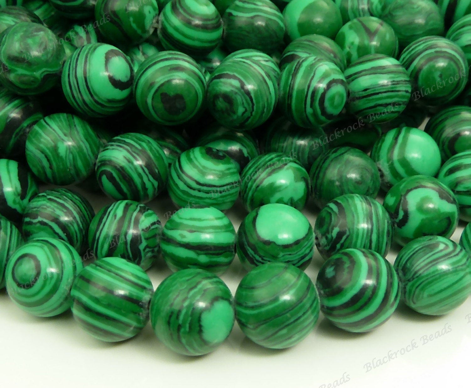10mm Malachite Round Gemstone Beads Reconstituted 16 Inch | Etsy