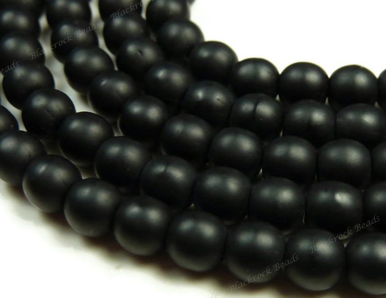 3mm Opaque Matte Jet Black Round Czech Glass Beads 200pc - Etsy