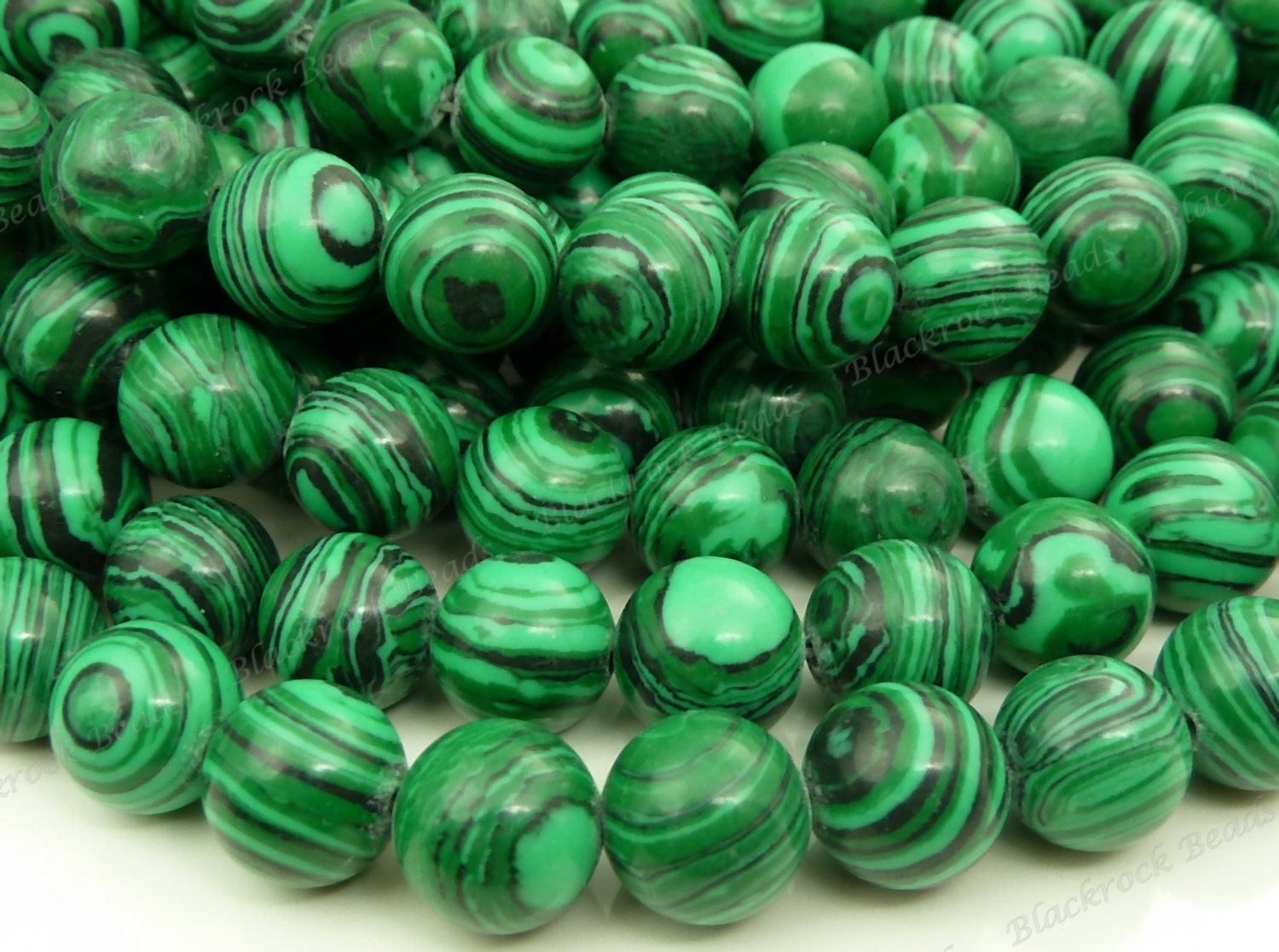 10mm Malachite Round Gemstone Beads Reconstituted 16 Inch | Etsy