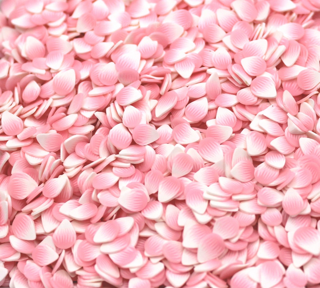 Pink and White Flower Petal Polymer Clay Slices - NOT EDIBLE - Fake ...