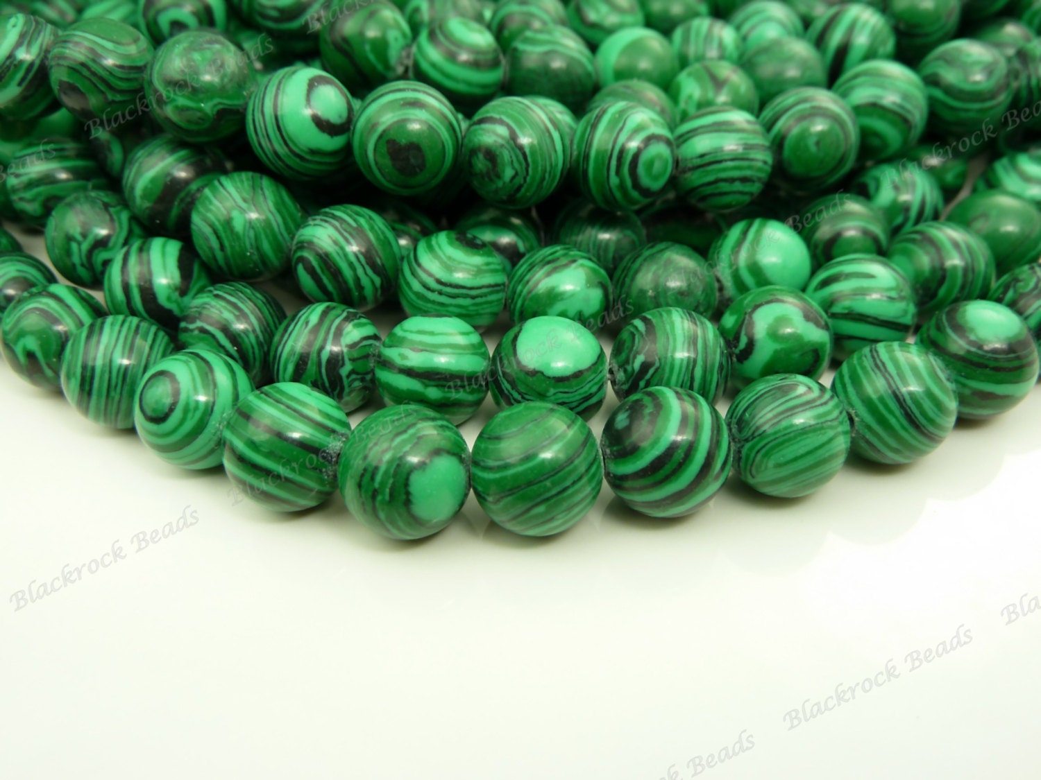 10mm Malachite Round Gemstone Beads Reconstituted 16 Inch | Etsy