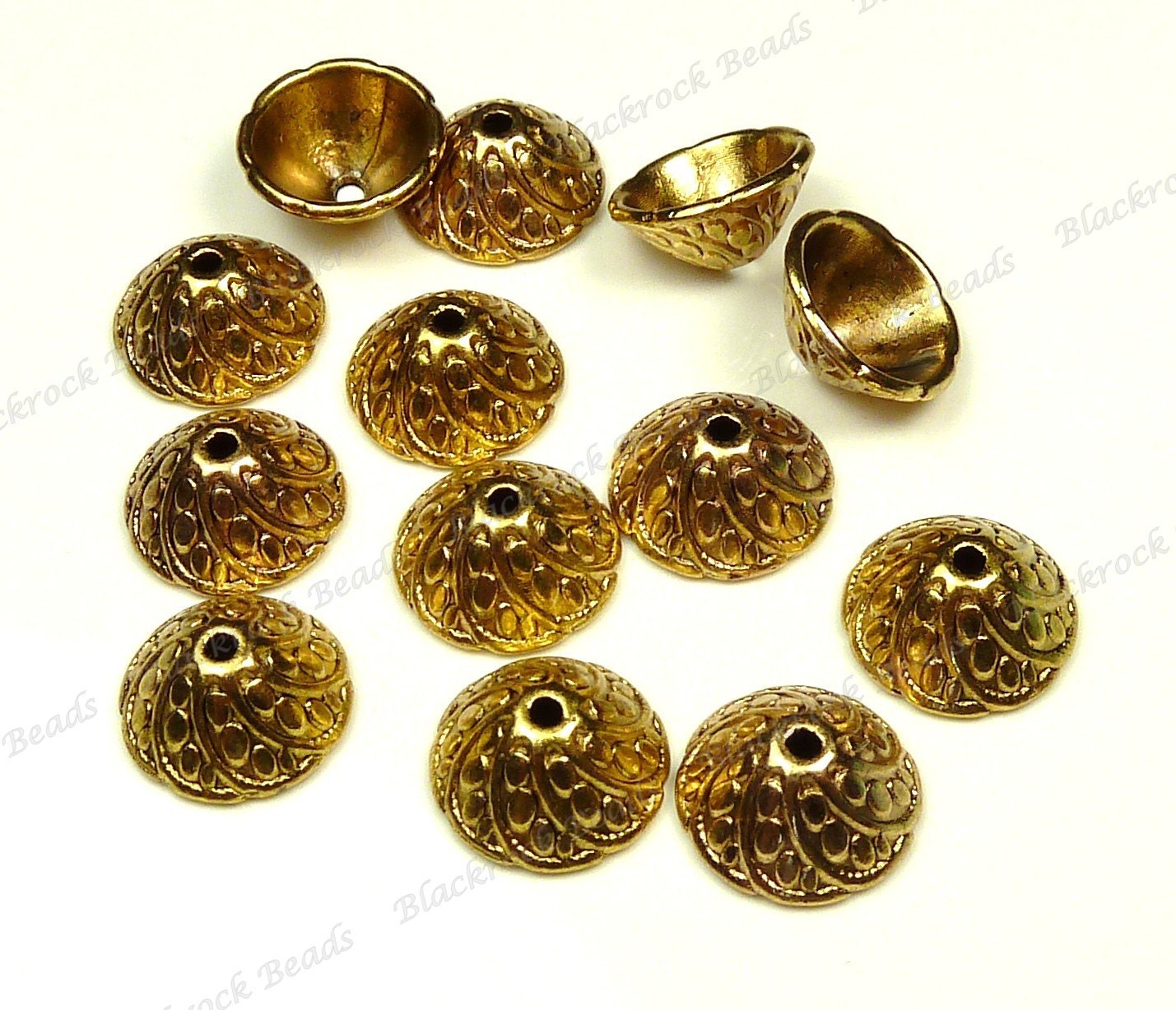 10mm Antique Gold Metal Bead Caps 20pcs Lead and Nickel | Etsy