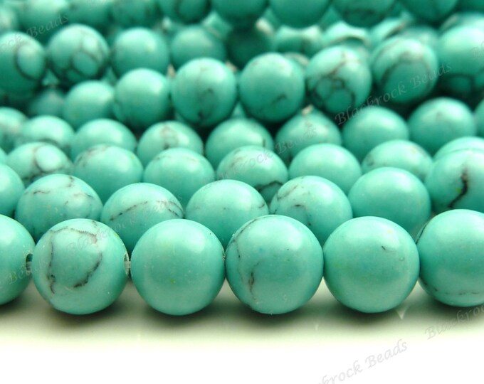 8mm Turquoise Blue Howlite Round Gemstone Beads 16 Inch | Etsy