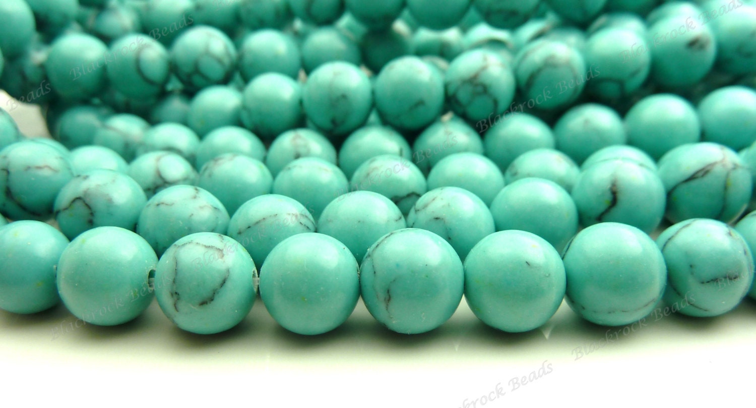 8mm Turquoise Blue Howlite Round Gemstone Beads 16 Inch - Etsy