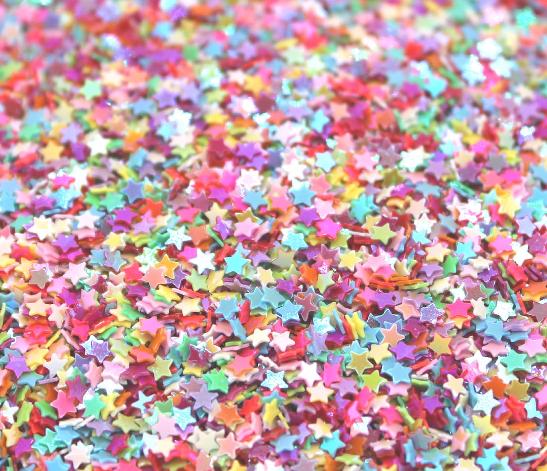Multicolor Rainbow Star Glitter - Shimmering Iridescent AB Chunky Color ...
