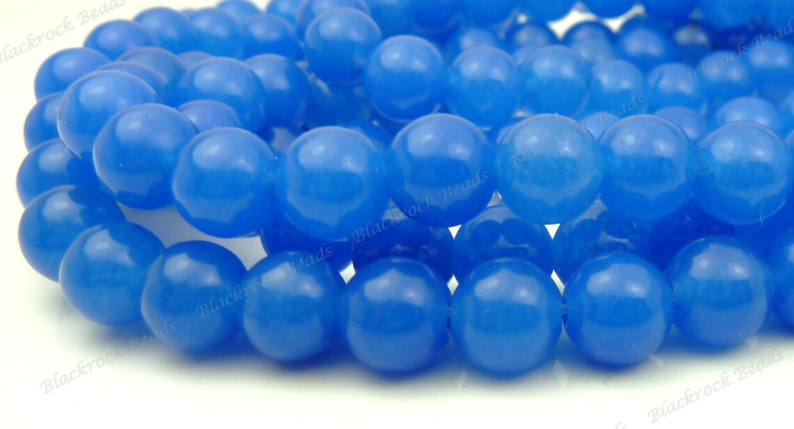 8mm Dark Blue Jade Round Gemstone Beads 15.5 Inch Strand - Etsy