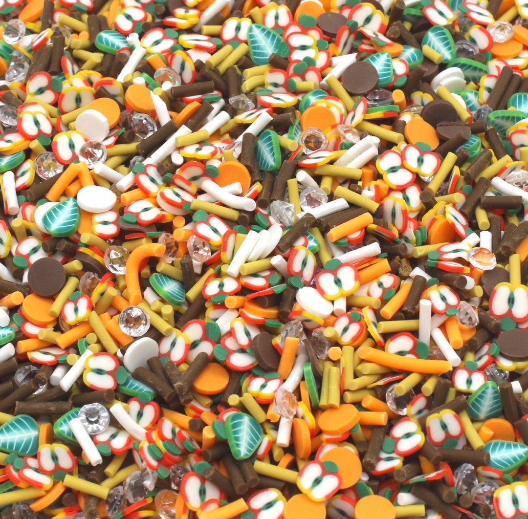 Fall Theme Polymer Clay Sprinkle Mix With Acrylic Gems - Fake Sprinkles ...