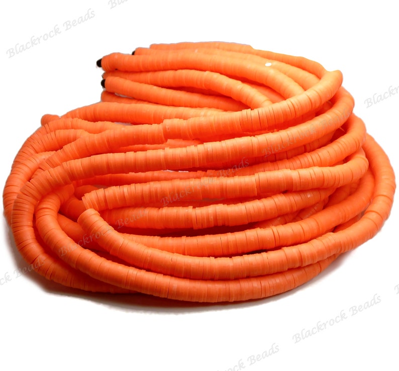 8mm Bright Orange Polymer Clay and Vinyl Heishi Beads 17 - Etsy