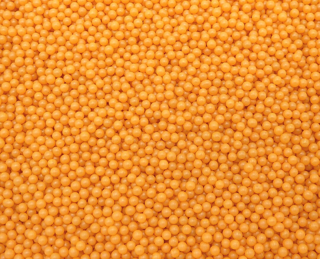 NON-EDIBLE 2mm Light Orange Glass Nonpareil Sprinkle Beads - Fake Bake ...