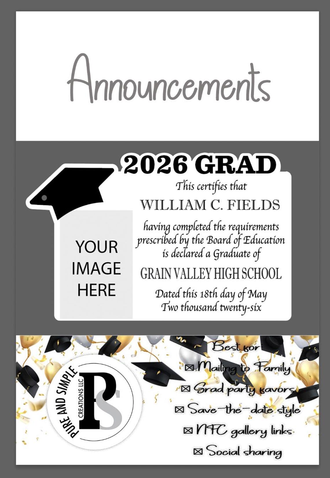 Mini Diploma & Announcement Magnet – Personalized Acrylic Keepsake ...