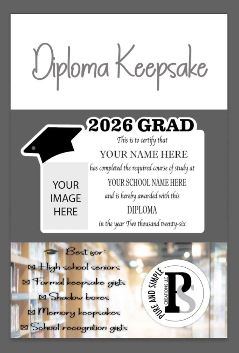 Mini Diploma & Announcement Magnet – Personalized Acrylic Keepsake ...