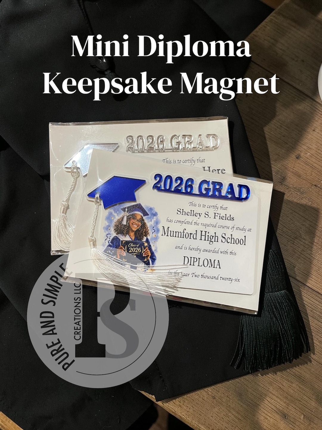 Mini Diploma & Announcement Magnet – Personalized Acrylic Keepsake ...