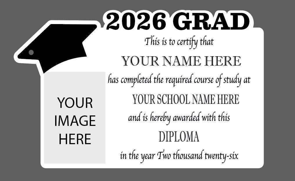 Mini Diploma & Announcement Magnet – Personalized Acrylic Keepsake ...