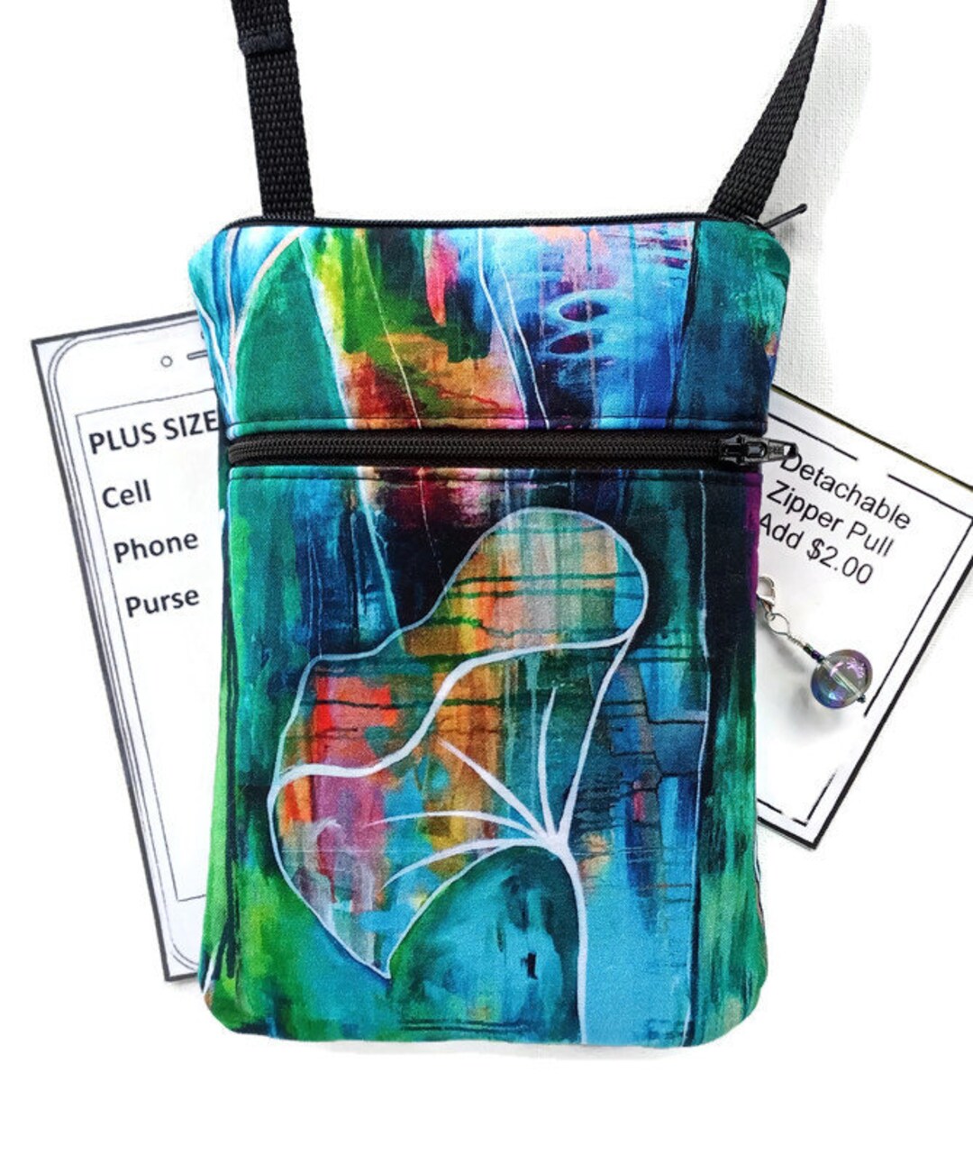 Small Cell Phone Crossbody Purse for Plus Size Phones. Hand Made in USA ...