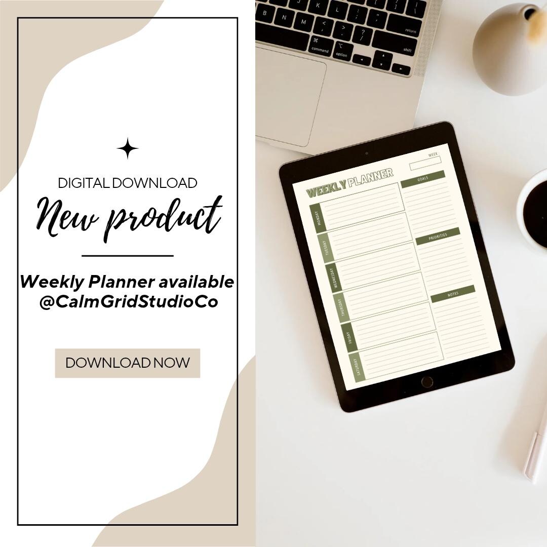 Minimalist Weekly Planner PDF | Printable Weekly Organizer ...