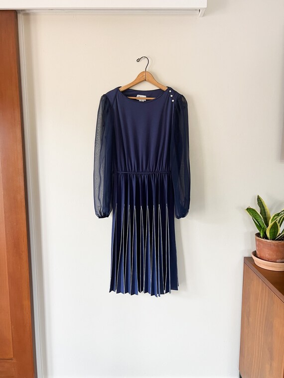1970’s Sheer Navy Blue Dress - Gem
