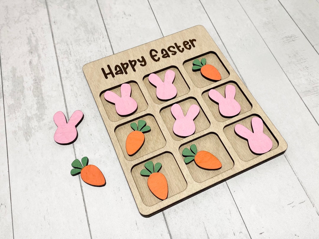 Easter Tic Tac Toe Game, Tic Tac Toe Board, Custom Tic Tac Toe Game ...