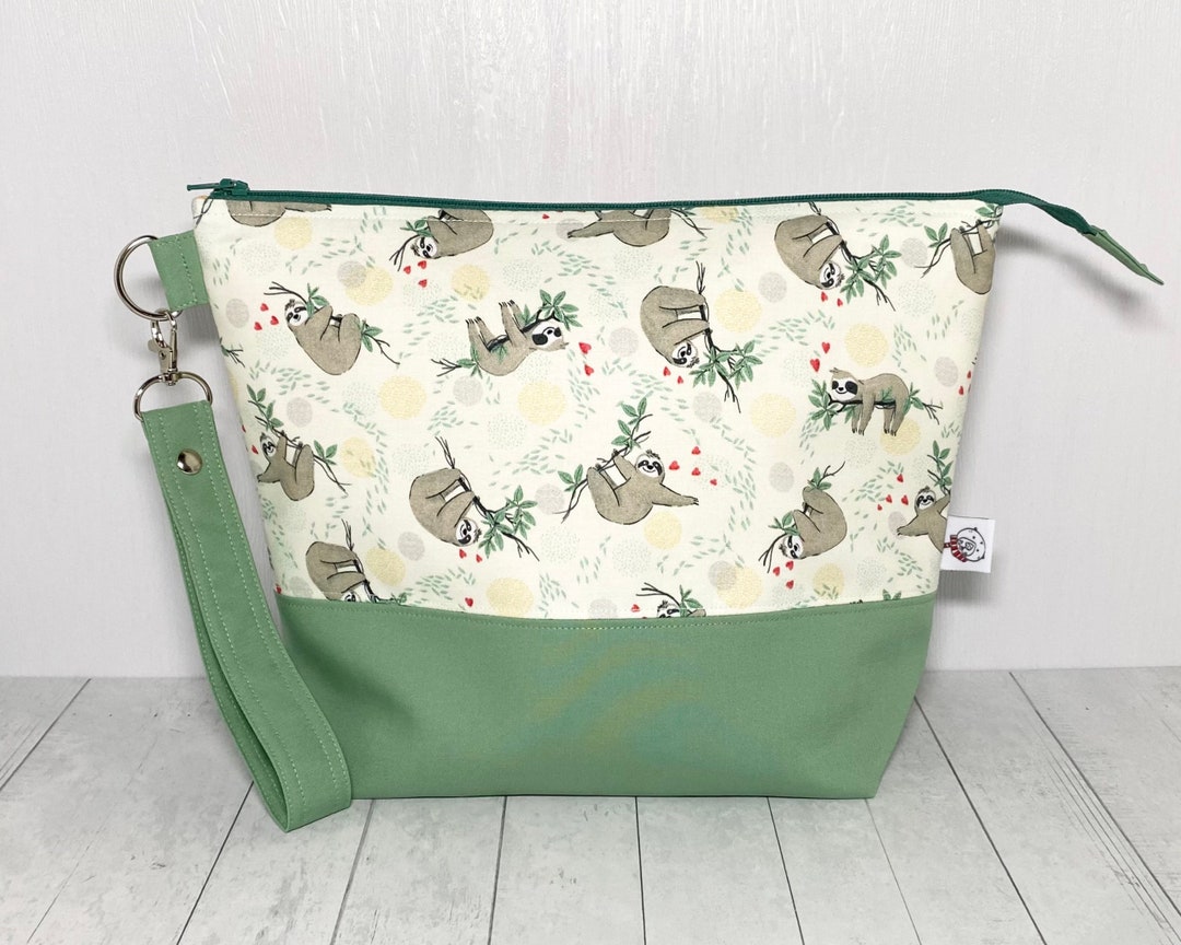 Hanging Sloths Zippered Project Bag, Knitting Project Bag, Crochet ...