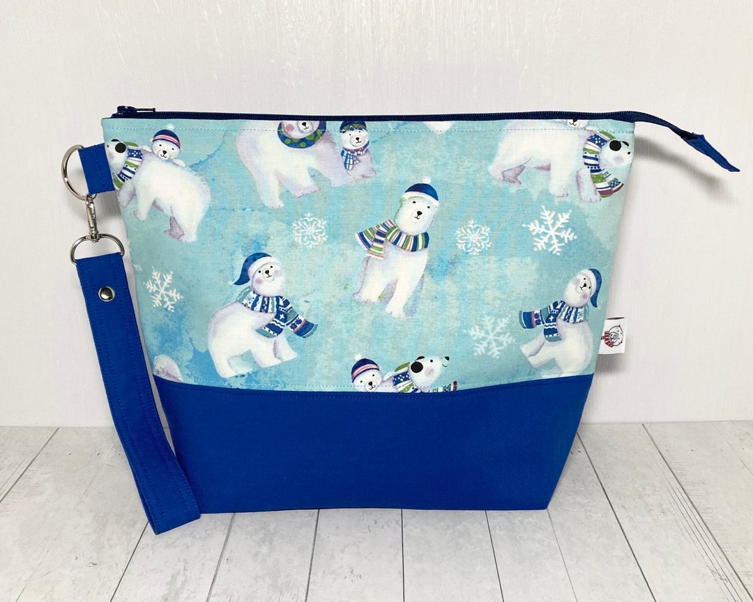 Snowville Bears Zippered Project Bag, Knitting Project Bag, Crochet Project Bag - Etsy