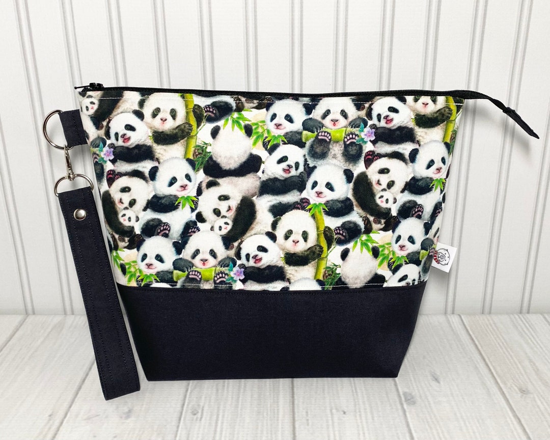Pandas Zippered Project Bag, Knitting Project Bag, Crochet Project Bag ...