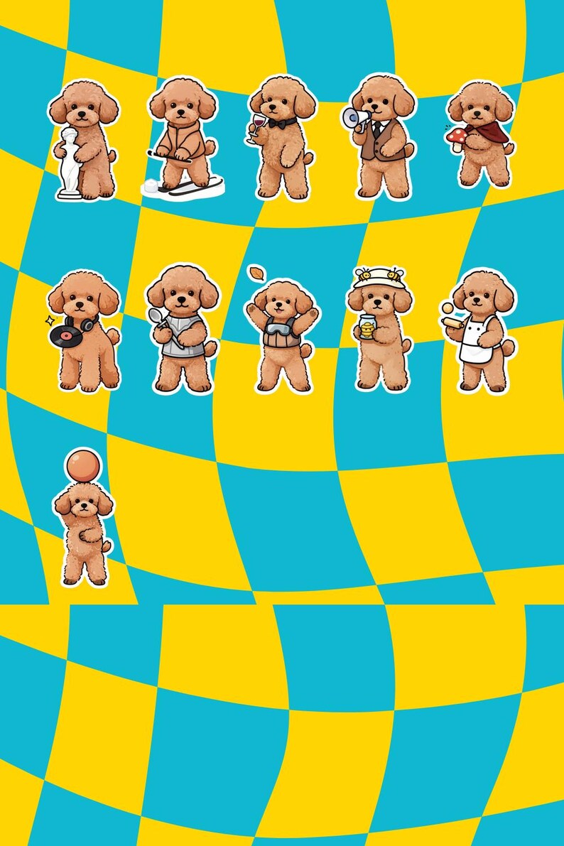 Apricot Toy Poodle Chibi Stickers (51 PNG Transparent Files) - Etsy