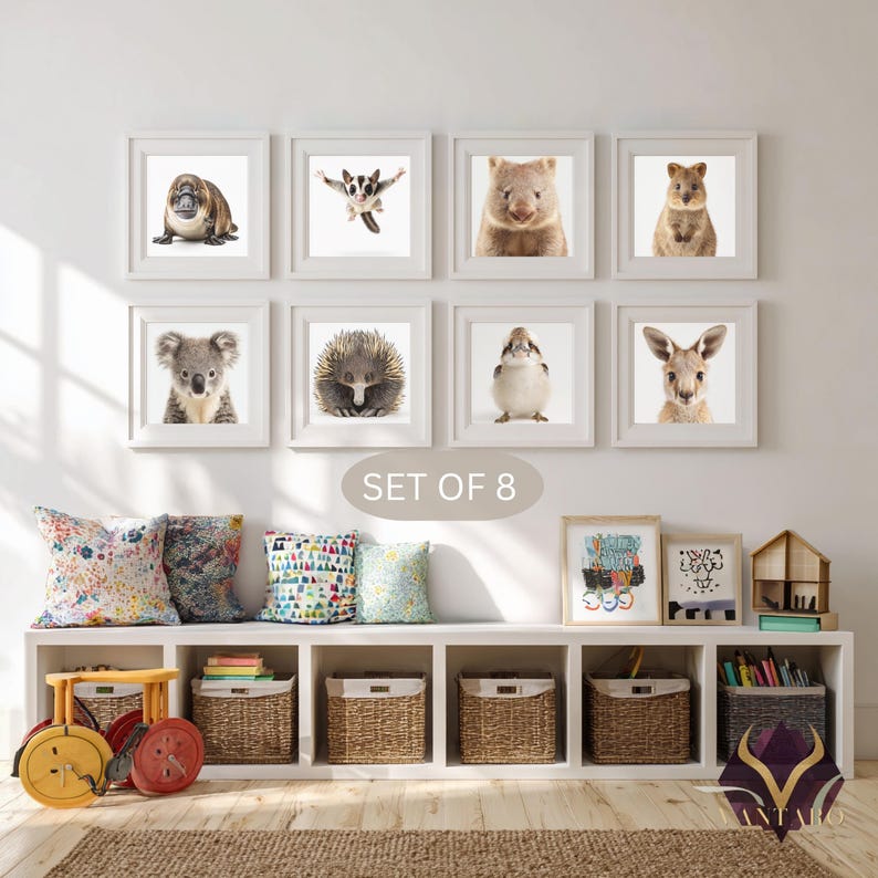 Australian Animal Nursery Prints | 8-print Safari Bundle (digital ...