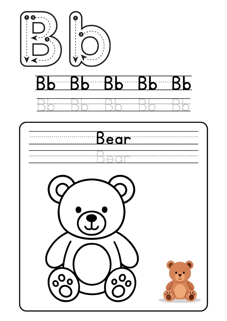 Alphabet Coloring Book | Trace & Color A-Z Animals (digital Download ...