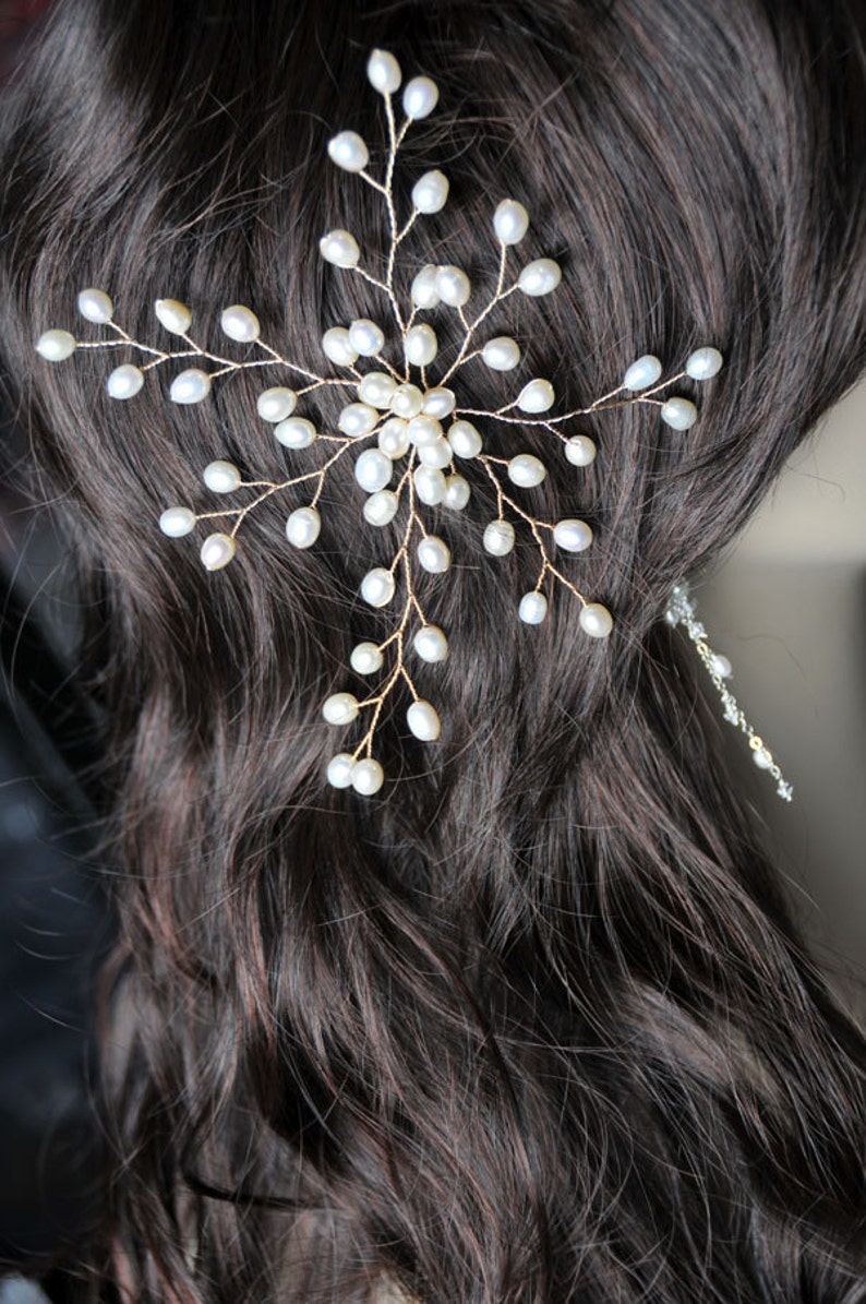 Freshwater Pearl Flower Hair Pins - Etsy