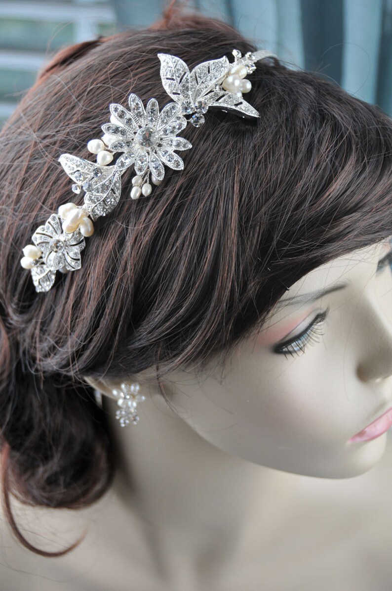 Vintage Inspired Bridal Headband Freshwater Pearl - Etsy