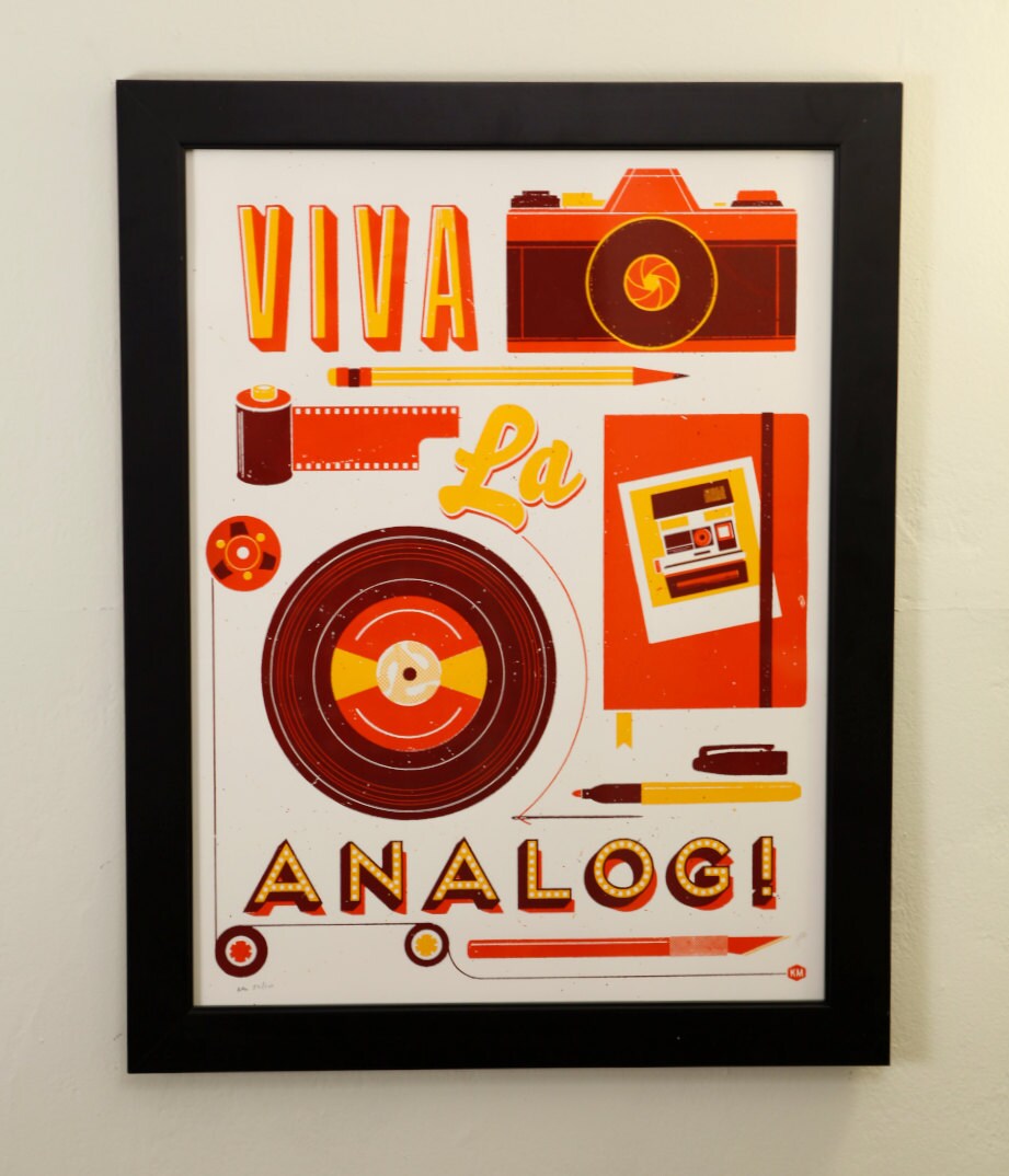 Viva La Analog Screen Print | Etsy