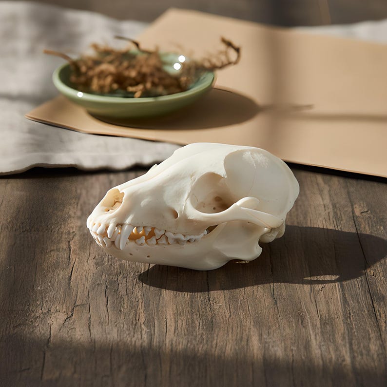 Raccoon Skull Replica Synthetic Resin Vulture Culture Display 12cm ...