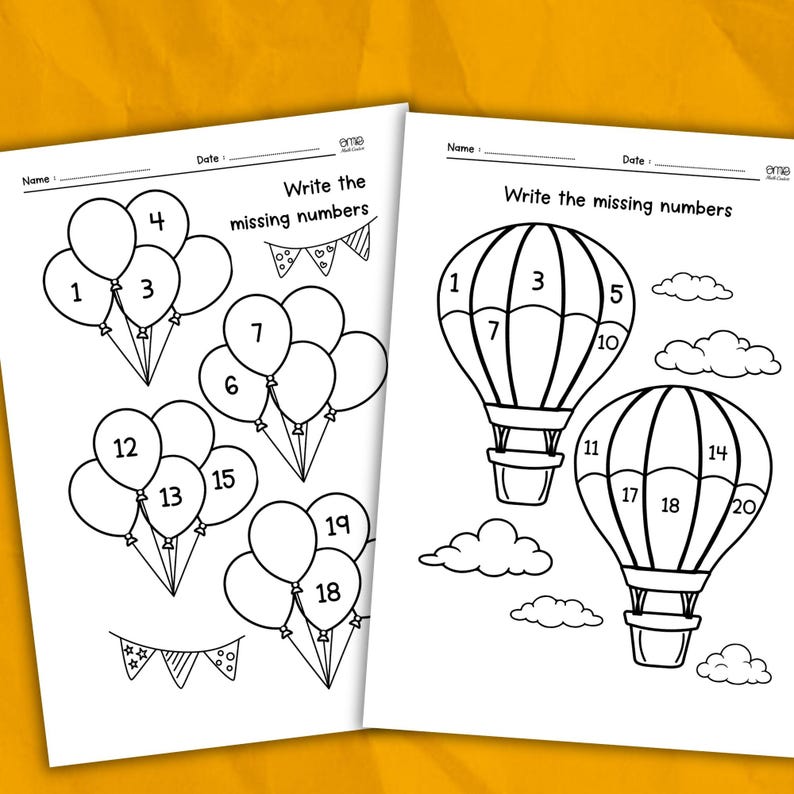 Missing Number 1-20 Worksheet | Preschool and Kindergarten | Printable ...