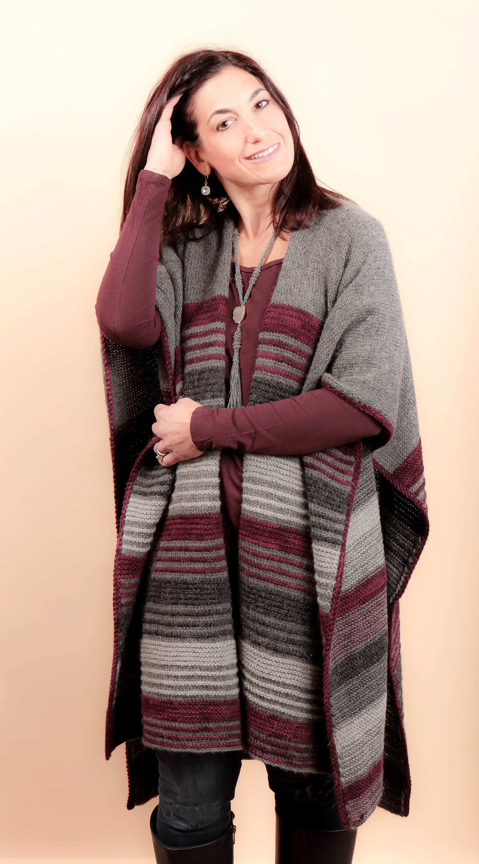 KNITTING PATTERN PDF - Modena Poncho - Etsy