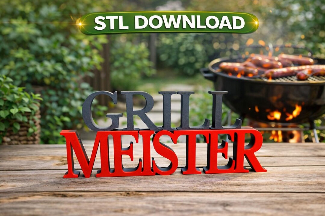 Grill Master Sign STL | 3D Print File for BBQ Decor (digital Download ...