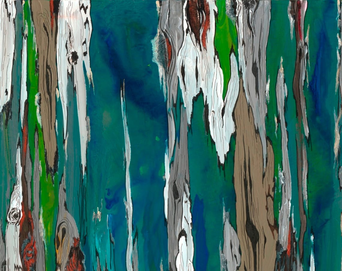 Blue Painting, LARGE Wall Art, ORIGINAL Landscape Art, Oversized ...