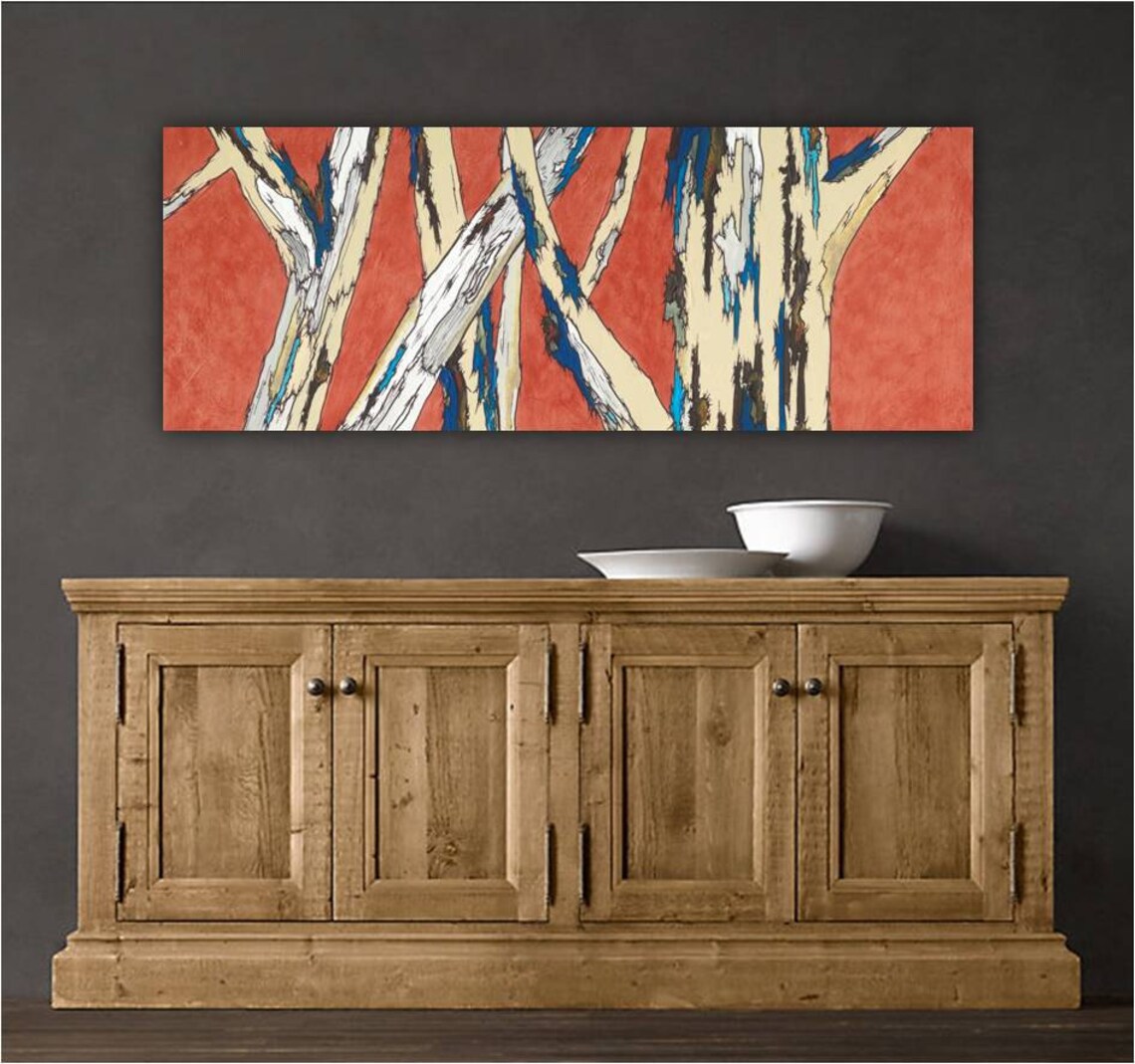 Oversized Long Horizontal Wall Art, Giclee Canvas Print, Modern Artwork ...