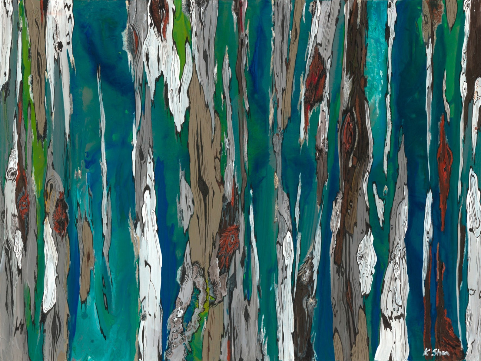 Blue Painting, LARGE Wall Art, ORIGINAL Landscape Art, Oversized ...