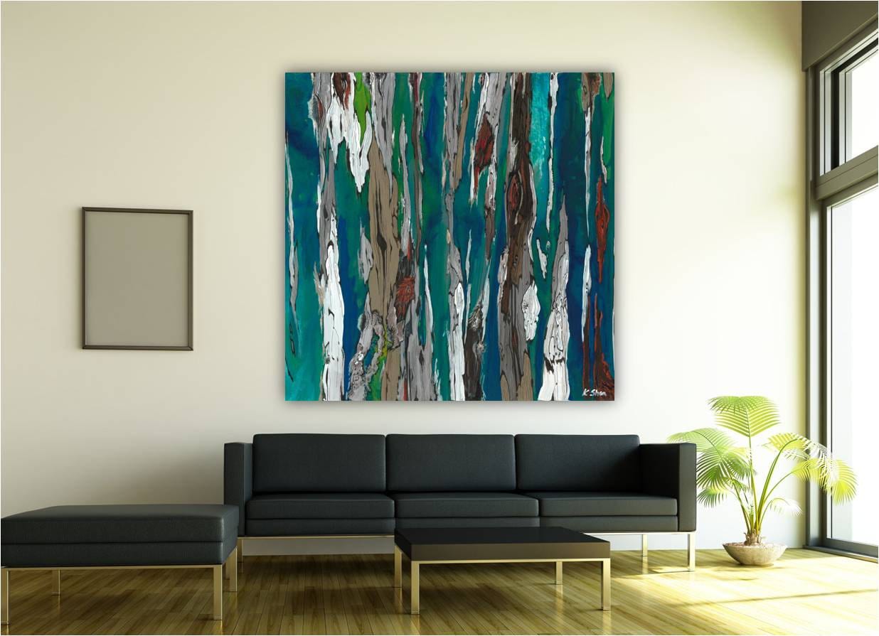 Oversized Square Art Print, Extra LARGE Art, Blue Canvas Print ...
